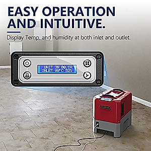 ALORAIR Commercial Dehumidifier with Pump Drain Hose, 180 Pint Large Capacity Crawl Space Dehumidifier for Water Damage Restoration, Basements Warehouse & Job Sites, 5 Years Warranty, Red