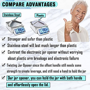 GOLDTREE Latest Stainless Steel Jar Openers for Seniors, Under Cabinet Jar Opener Tool for Weak Hands, Under Counter Jar Lid Cap Opener, Easy Grip