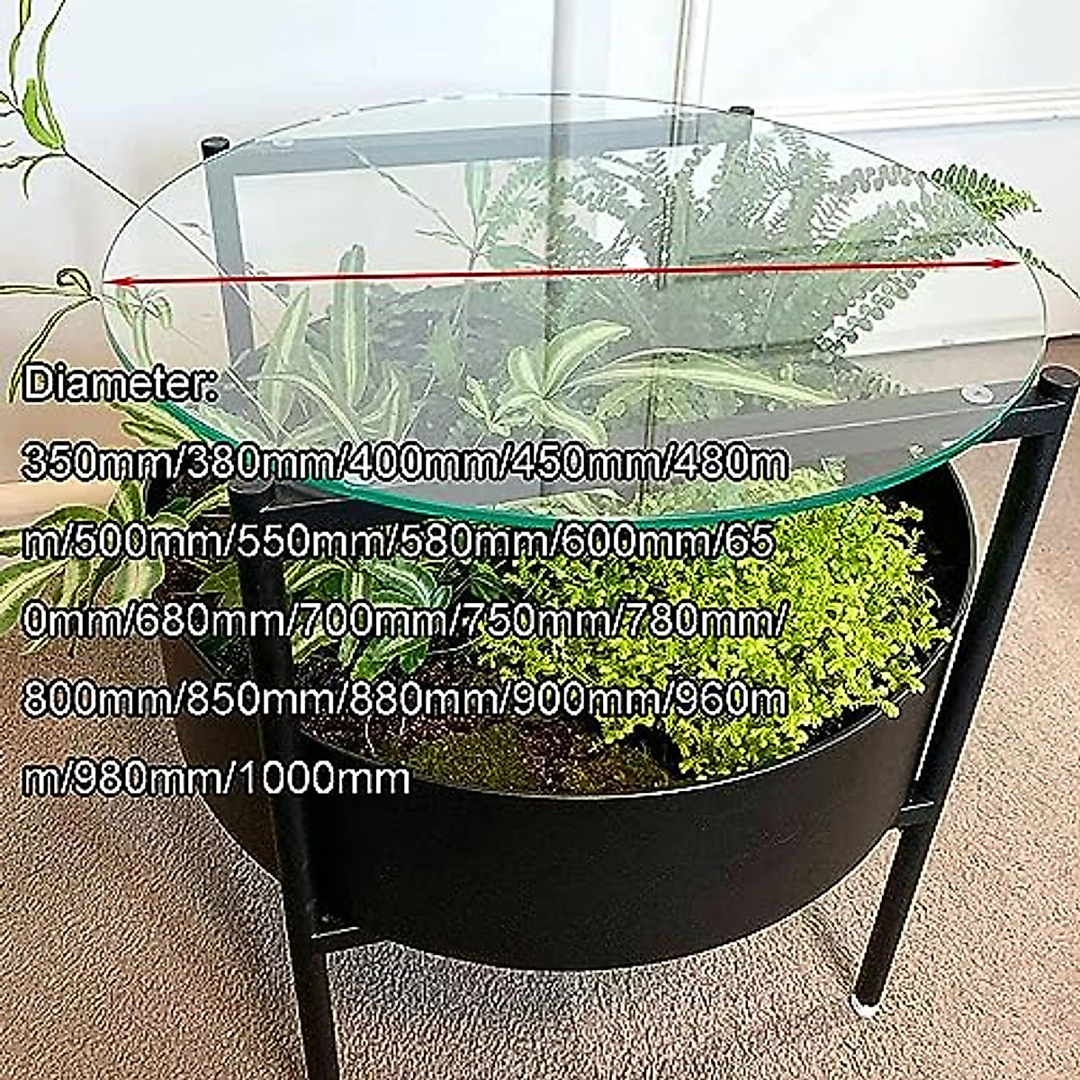 SAGIDAR Round Tempered Glass,Tempered Glass Round Table Top, Clear Glass High Gloss, Round Table Glass Top, Kitchen Dining Table Top, Tempered Glass Top, 15IN 24IN 30IN 35IN 40IN