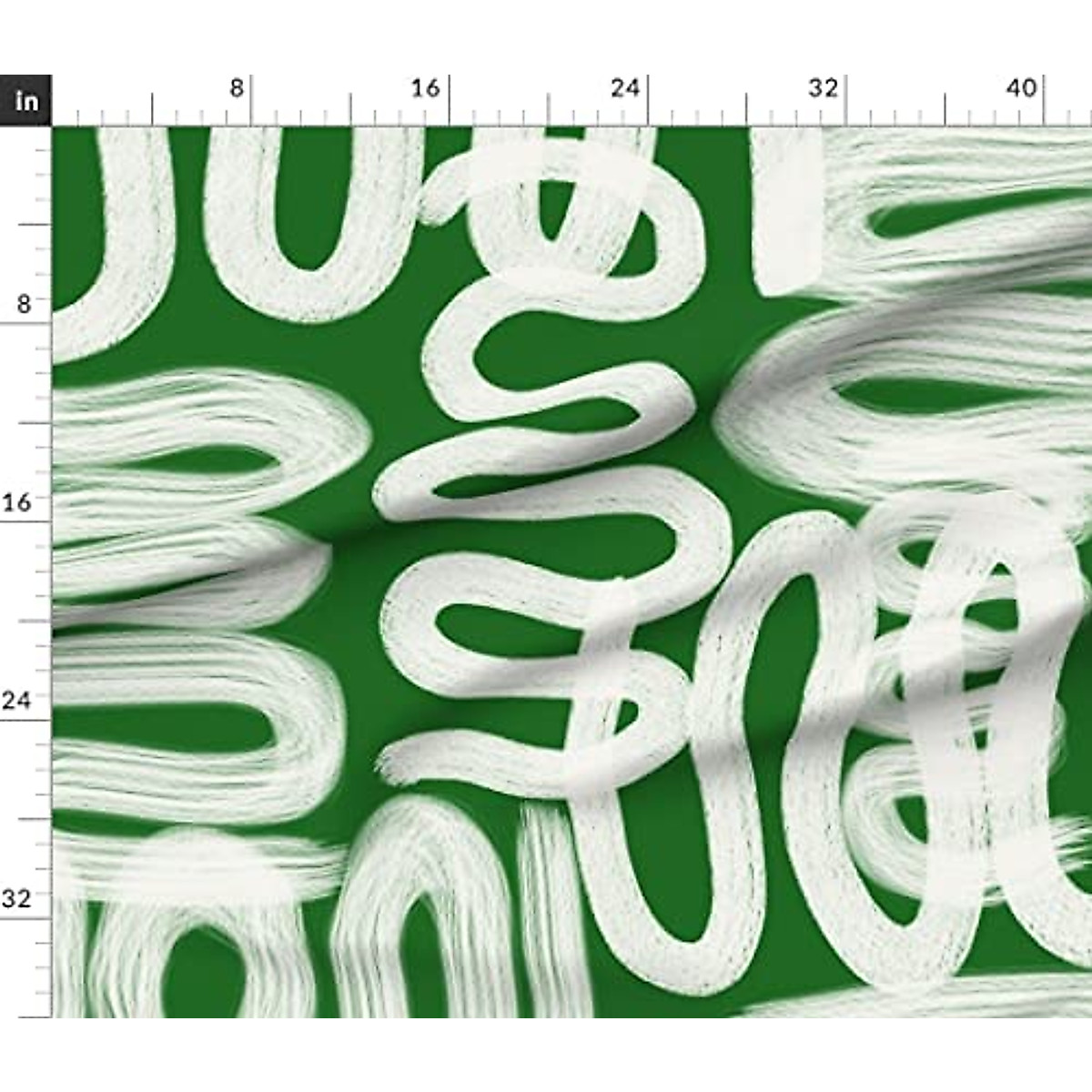 Spoonflower Fabric - Abstract Emerald Extra Large Scale Bold Graphic Graffiti Modern Art Printed on Petal Signature Cotton Fabric by The Yard - Sewing Quilting Apparel Crafts Decor