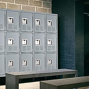 INTERGREAT Metal Locker for School Office Gym Metal Storage Locker Cabinet for Employees Students Steel Locker Triple Tier with 3 Door Grey