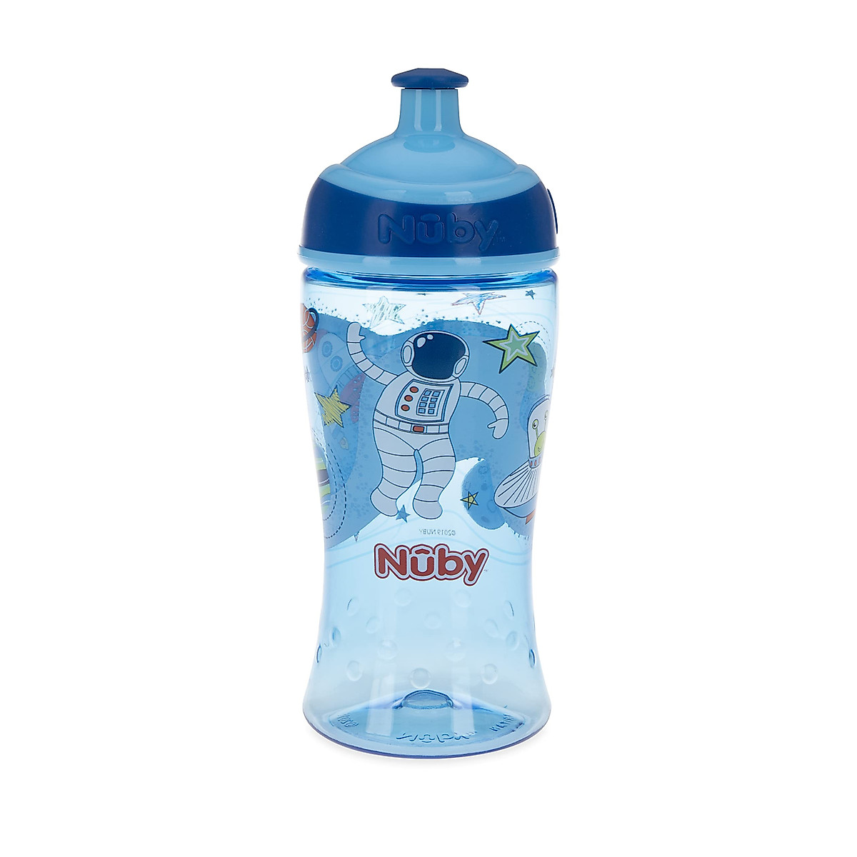 Nuby Printed Kids Pop Up Sipper Water Bottle, Colors May Vary, 1 Pack, 12 Oz., Multi