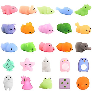 CUTE STONE 50 Pack Filled Easter Eggs with Mochi Squishy Toys Party Favors for Kids, Squeeze Mini Animals Stress Relief Toys for Boys and Girls