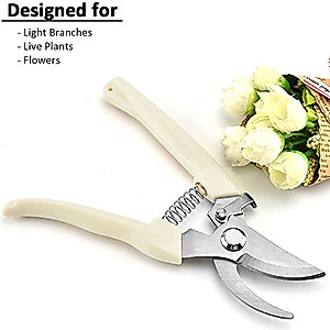 BUGUI Bypass Garden Pruning Shears - 2 Pack, Ultra Lightweight Hand Pruners Make Cut Smooth & Clean, Professional Gardening Scissors for Cutting Live Flowers, Plants, Light Branches.