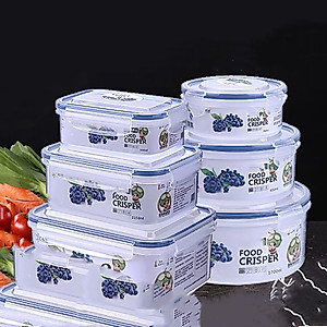 iKumar 10 Pcs (5 Containers & 5 Lids) Premium Multifunctional Large Refrigerator Fresh Food Storage Containers Set - Leakproof, BPA-Free Plastic Sealed Plastic Fresh Keeping Box with Lids