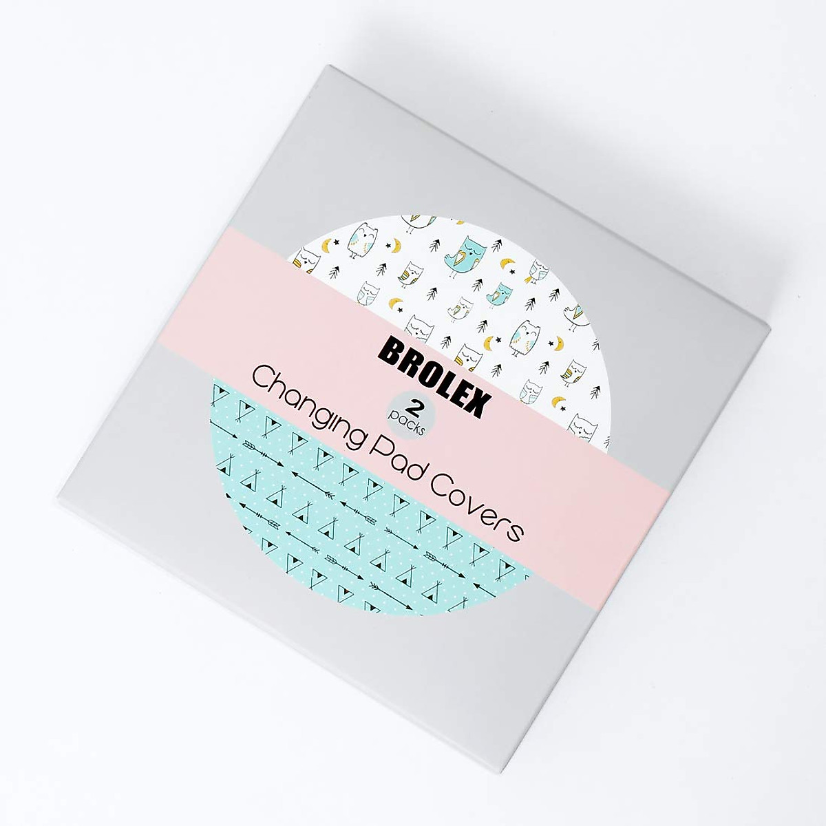 Stretchy Changing Pad Covers BROLEX Carddle Sheet Set for Baby Boys Girls,2 Pack Jersey Knit,Arrow & Owl