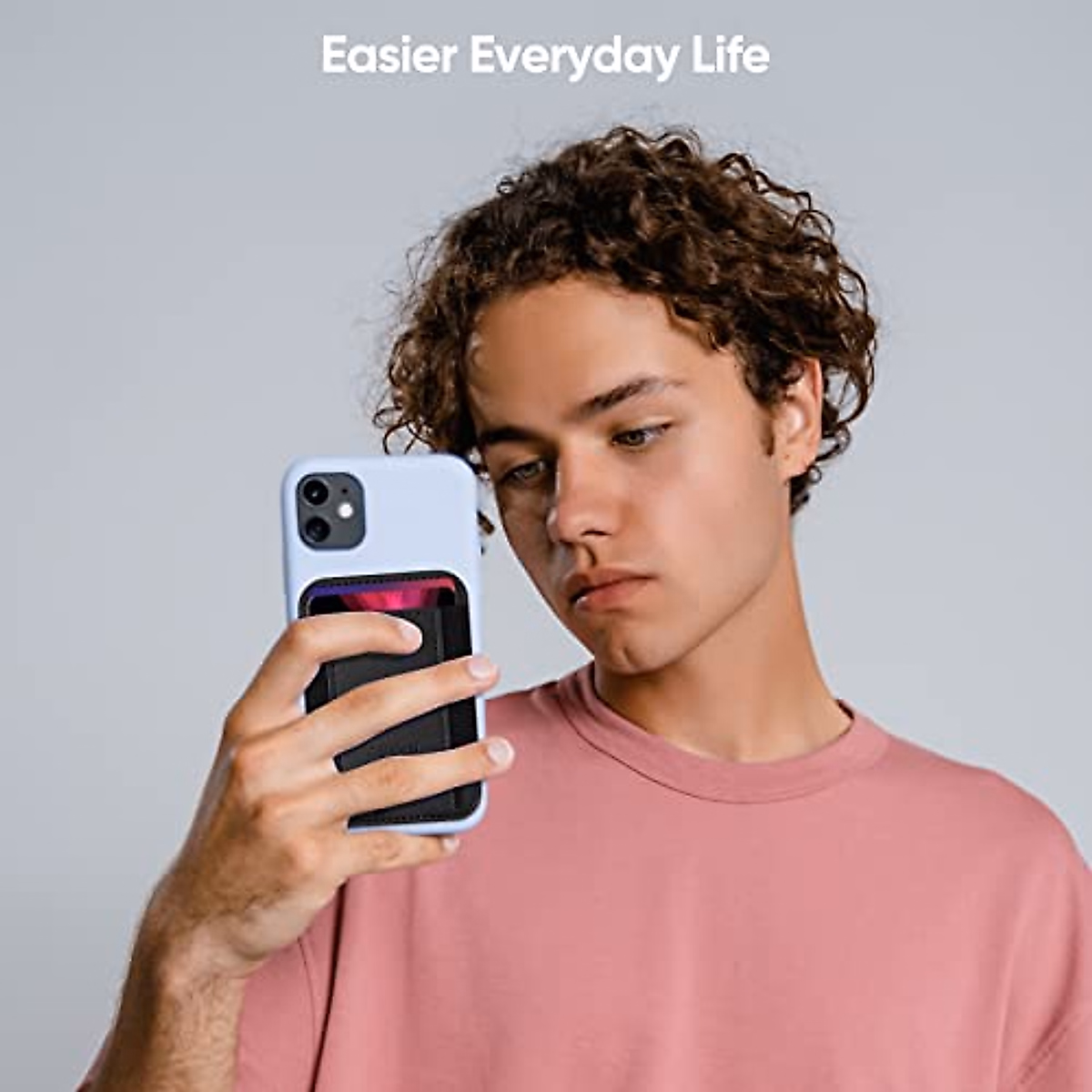 Miroddi Magnetic Card Wallet Holder with MagSafe for iPhone 14/13/12 Series, Capacity up to 6 Cards, Vegen Leather Wallet, Magnetic Card Holder, Black