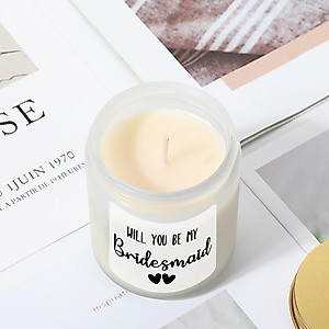 LAMIVEENLA Bridesmaid Gifts Scented Candle Lavender - Matron of Honor Gifts Gifts for Bridesmaids Matron of Honor Proposal Gifts Maid of Honor Proposal Gifts Soy Candle 4oz