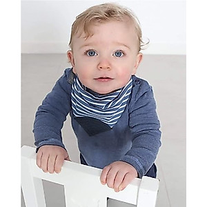 Cheeky Chompers Neckerchew Teething Bib (Preppy Stripes), 2-in-1 Bandana Style Dribble Bib w/Food Grade Silicone Teether, Baby & Toddler, Innovative Dimple Design Soothes Gums, 3-Layer Absorbent Bib