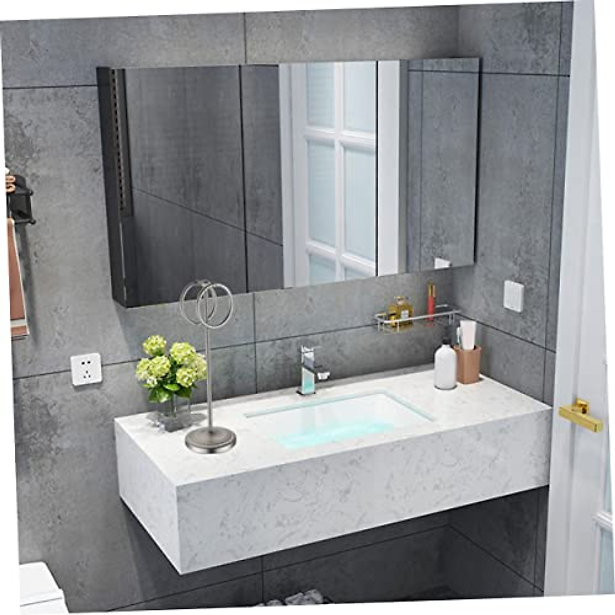 Cabilock 1pc Rings Silver Store Hand Rack Stand Bathroom Fingertip Movable Color Ring Holder Towel Floor-Standing Countertops Kitchen Desktop Accessory Decorative Towels Organizer Vanity