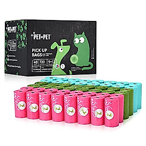 Pet N Pet Scented Lavender Dog Poop Bag Colorful, 720 Counts Dog Bags Poop, Doggie Poop Bags USDA Certified 38% Biobased, Dog Waste Bags, Dog Poop Bags Refills, Poop Bags Dogs, Doggy Poop Bags Rolls