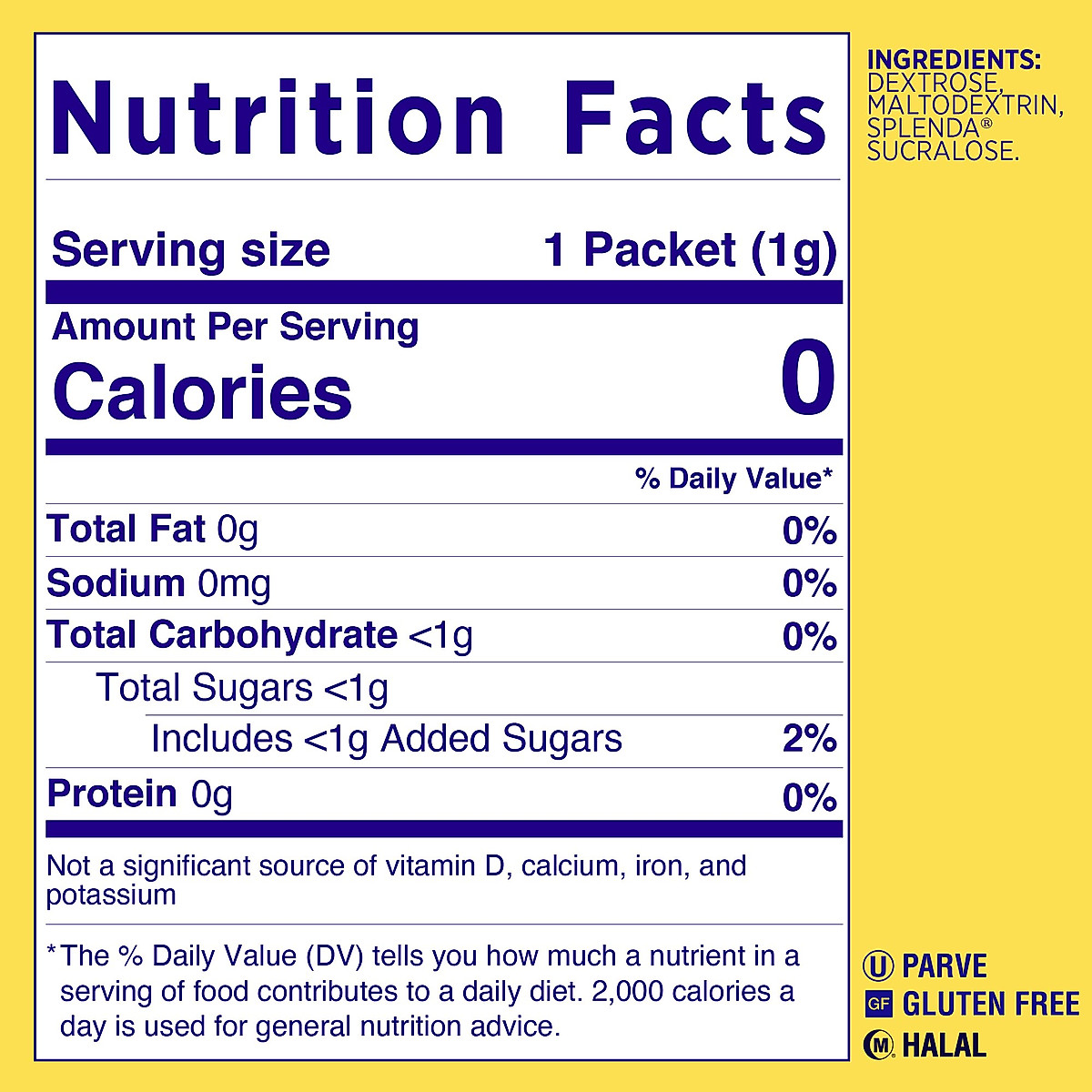 Splenda No Calorie Sweetener Value Pack, 1000 Individual Packets, 2.2 lbs,1000 Count (Pack of 1)