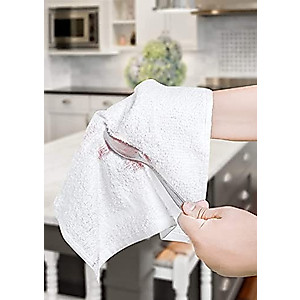 Cotton Terry Towels Cleaning Cloths, 100% Cotton Terry Cloth Bar Rags White Bar Towels, Multipurpose High Absorbent Terry Towels for Cleaning Auto Detailing or Painters- White- 12"x12" (500 Pack)
