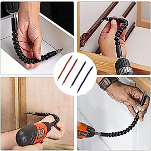 Superbit,Flexible Drill Bit Extension from any Angle,Super Bit Screwdriver Flexible Bends and Twists 360 degrees,Bendable Superbit Tool Shaft (2pcs,Black)