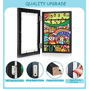 Eeyaniy Kids Artwork Frames Changeable 2-Pack, Front Opening Holds 150 Pcs, kids Art Frames With Mat, Picture Frame 8.5×11in for Display Kids Art Work,Drawing,Photos,Crafts,Hanging Art,Portfolio