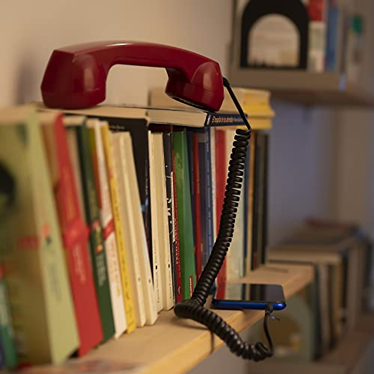 Opis Technology Retro handset (Bundle for iPhone) in Red/Old-Style Telephone Headset for Android Cell-Phones, Smartphones, Tablets, notebooks - The 60s Micro