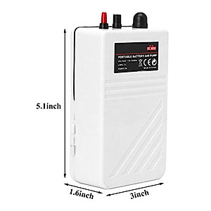 White Battery Oxygen Pump Aquarium, Odowalker Oxygen Pump Fish Tank Oxygen Pump Aquarium XILONG DC800 Silent Battery Air Making Machine