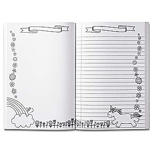 Unicorn Journal and Sketchbook: Journal and Notebook for Girls - Composition Size (7.5"x9.75") With Lined and Blank Pages, Perfect for Journal, Doodling, Sketching and Notes