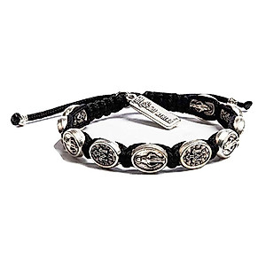 My Saint My Hero Miraculous Mary Blessing Bracelet - Black/Silver