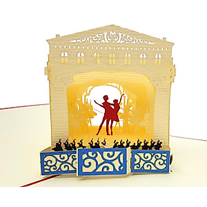 iGifts And Cards Inspirational Ballet Dancers 3D Pop Up Greeting Card - Orchestra, Beautiful, Curtains, Stage, Half-Fold, Birthday, Thinking of You, Retirement, Congratulations