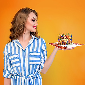 GREETING ART Turkey Thanksgiving Card Pop Up,Happy Thanksgiving Pop Up Card, Fall Greeting Thank You Cards,Thanksgiving Greeting Cards,Retro Fall Card Autumn Pumpkin Turkey Cards