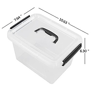Joyeen 6 Quart Small Storage Bins with Lids, 6 Pack Plastic Boxes