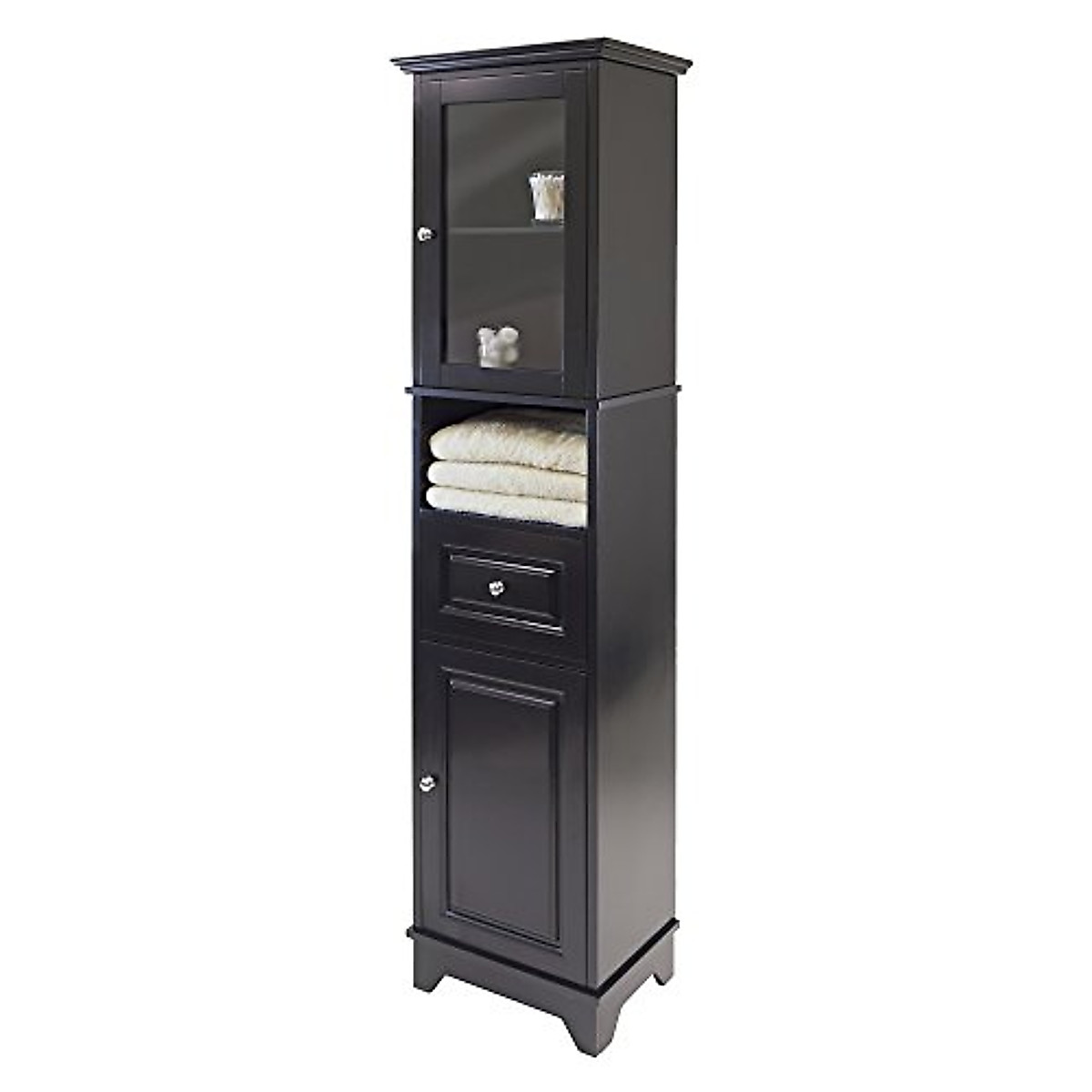 Winsome Wood Alps Tall Cabinet with Glass Door and Drawer