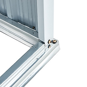 SPOFLYINN Galvanized Steel Log Storage Shed With Steel Floor Frame Raised Floor Slats Sloping Roof Design For Storing Your Firewood dark gray