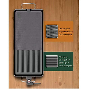 Electric Griddle Grill, Family Indoor BBQ, waterproof Smokeless Coated Non-Stick Griddle Pan, 5-Level Control with Adjustab le Temperature, for Camping Indoor Outdoor Parties (68CM*28CM)