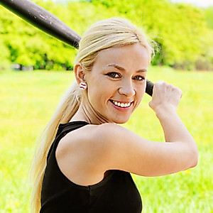 4 Pairs Baseball Earrings for Women Baseball Jewelry for Women Baseball Fan Gift for Mom Baseball Dangle Earrings for Moms (H:2 Set Baseball Earrings)