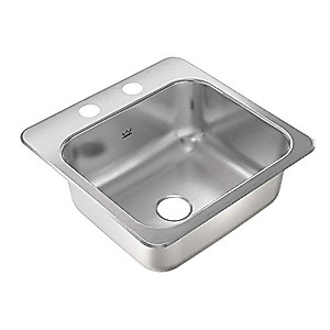 KINDRED Stainless Steel, Essentials Kit 15 x 6-inch Deep Drop-In Bar or Utility Sink in Satin, FBFS602NKIT, One Size
