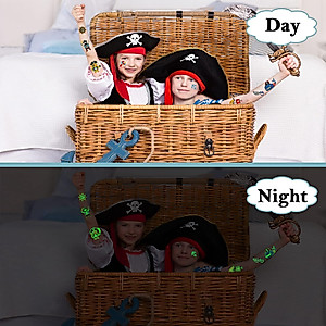 Cerlaza 100 Styles Luminous Pirate Party Supplies, Pirate Temporary Tattoos for Kids Birthday Party Favors Decorations, Fake Pirate Tattoos Stickers Accessories for Boys and Girls Toddlers Body Makeup