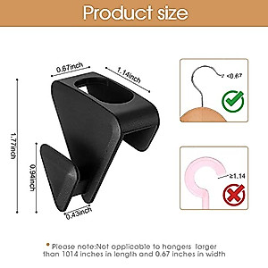 18PCS Clothes Hanger Connector Hooks Hangers Hanger for as Seen on Closet Space Connection Hooks (Classic Black Triangle)