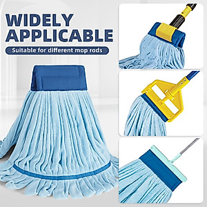 DRKLEAN 2 Pack Large Microfiber Tube Mop Heads,Heavy Duty Industrial Wet Mop Head Refill,Highly Absorbent,Commercial Mop Head Replacement,Wet Mop Heads Replacement (Blue, 2)