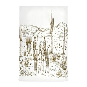 xigua West Desert Cowboys Kitchen Towels Dish Clothes Soft and Rapid Drying and Absorbent 1PCS Dishcloths Reusable Towels for Kitchen Bathroom Hotel Household Hand Towels 29"X18" inch