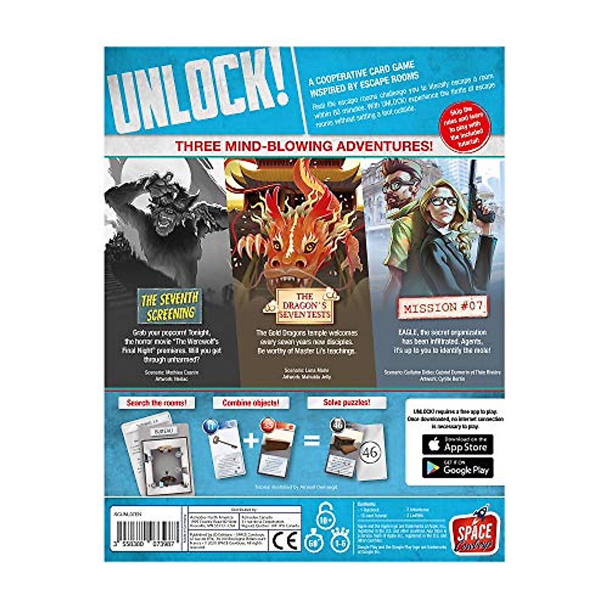 UNLOCK! Epic Adventures Card Game | Escape Room Games for Adults and Kids | Mystery Games for Family Game Night | Ages 10 and up | 2-6 Players | Average Playtime 1 Hour | Made by Space Cowboys