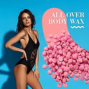 Oakeer Waxing Kit Women Men Wax Warmer Hair Removal at Home with 6 Bags Beans Body Waxing for Eyebrows Nose Cheeks Arms Bikinis Legs 62 Accessories