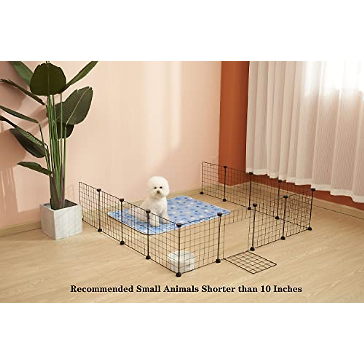 allisandro Guinea Pig Cages Small Animal Playpen, Small Animal Cage for Indoor Outdoor Use, Portable Metal Wire Yard Fence for Guinea Pigs, Bunny, Turtle, Hamster, 12 Panels (14x14)
