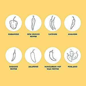 Pepper Seeds for Garden Planting - 8 Non-GMO Heirloom Pepper Seed Packets, Wood Gift Box & Plant Markers, DIY Home Gardening Gifts for Plant Lovers