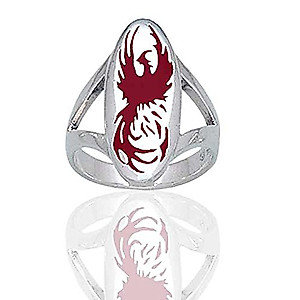Mythical Red Firebird Phoenix Rising from the Ashes Sterling Silver Ring Size 9(Sizes 4,5,6,7,8,9,10,11,12,13,14,15)