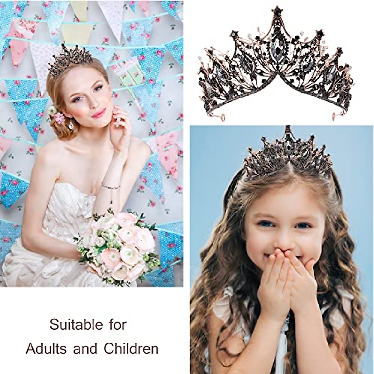 Birthday Tiaras for Women, Birthday Queen Crowns for Women, Birthday Sash Birthday Girl Crown, Happy Birthday Queen Crown and Tiara, Crowns for Women Black, Happy Birthday Decorations Accessories
