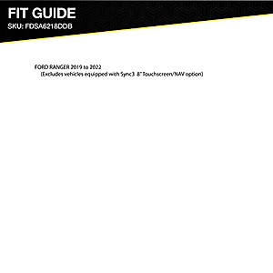 Scosche FDSA6218DDB 2019-22 Select Ford Ranger Double DIN Stereo in-Dash Installation Kit