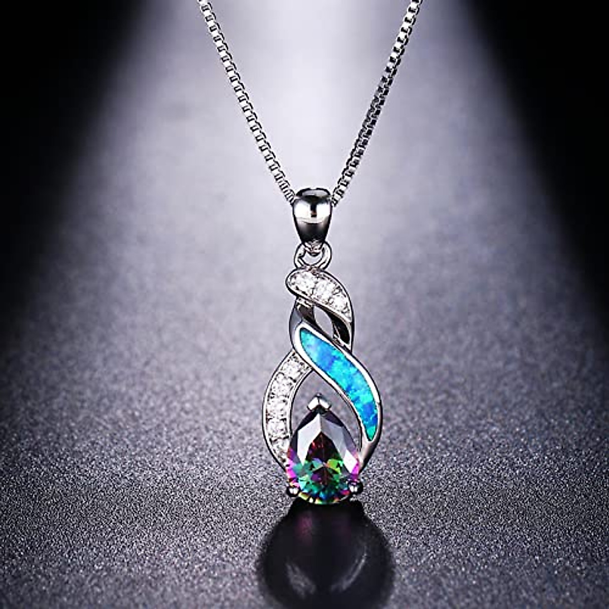 Hermosa Jewelry Sets Australian Created Opal Necklace Earrings Mother's Day Gifts Jewelry for Mom (JS9)
