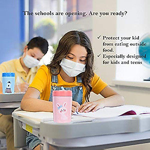 Thermos food jar - Food thermos for hot food - Leakproof vacuum insulated hot food jar for kids and adults with spoon - Soup Thermos - 13.5 Oz 400ml (Blue)