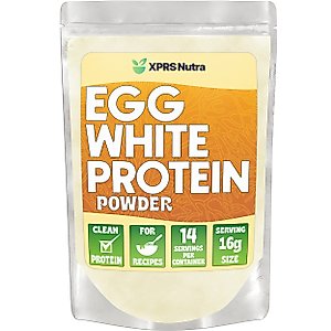 XPRS Nutra Egg White Protein Powder - Bulk Powdered Egg White Unflavored Protein Powder - 100% Egg Whites Powdered Eggs - Premium Meringue Powder Used for Egg White Powder Baking (1 Pound)