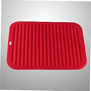 NOLITOY 2pcs Silicone Mat Dish Drying Mat Coasters for Dining Table Insulation Pad Silicone Mat Drain Tray Non-slip Pad