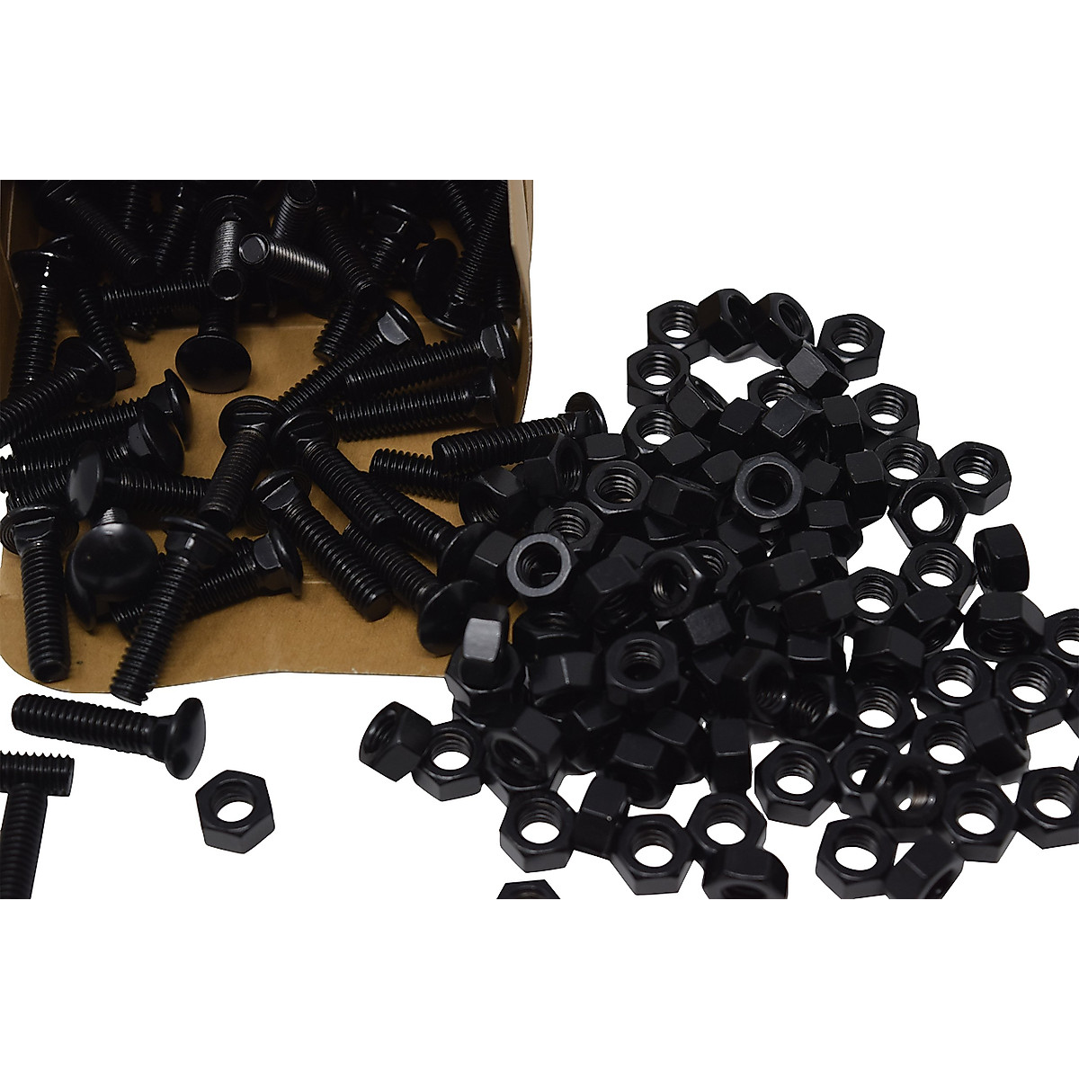 Black Carriage Bolts 5/16in x 1-1/4in (100 Count) Includes Nuts