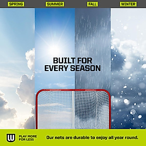 Winnwell Regulation Size Hockey Net - Indoor & Outdoor Heavy Duty Goal - Good for Street, Field & Rink