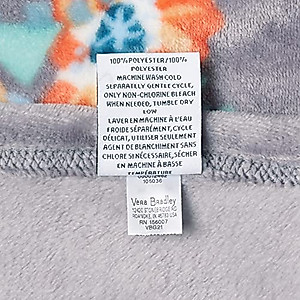 Vera Bradley Women's Fleece Plush Throw Blanket, Citrus Paisley, 80 X 50