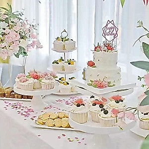 PQZKLDP 12Packs 6x6x5 Inches White Cake Boxes with Window, Gift Packing, Bakery Boxes, Dessert, Pastry, Cupcake, Pie Cookies, With Stickers,66 FT Twine (6 * 6 * 5 Inch, White)